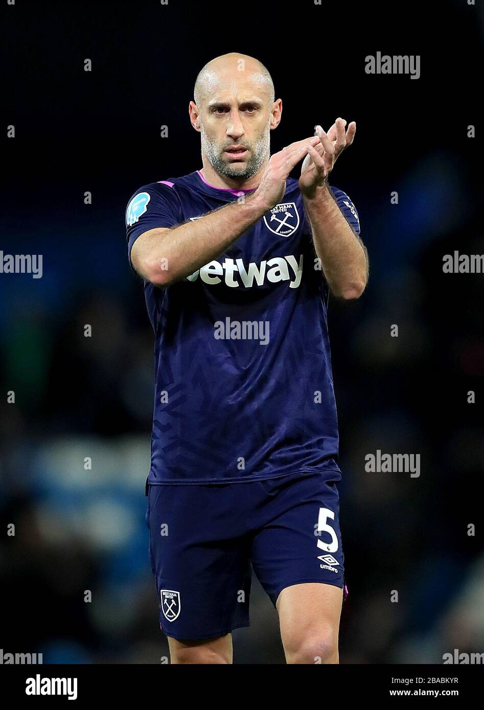 West Ham United's Pablo Zabaleta acknowledges the fans after the final ...