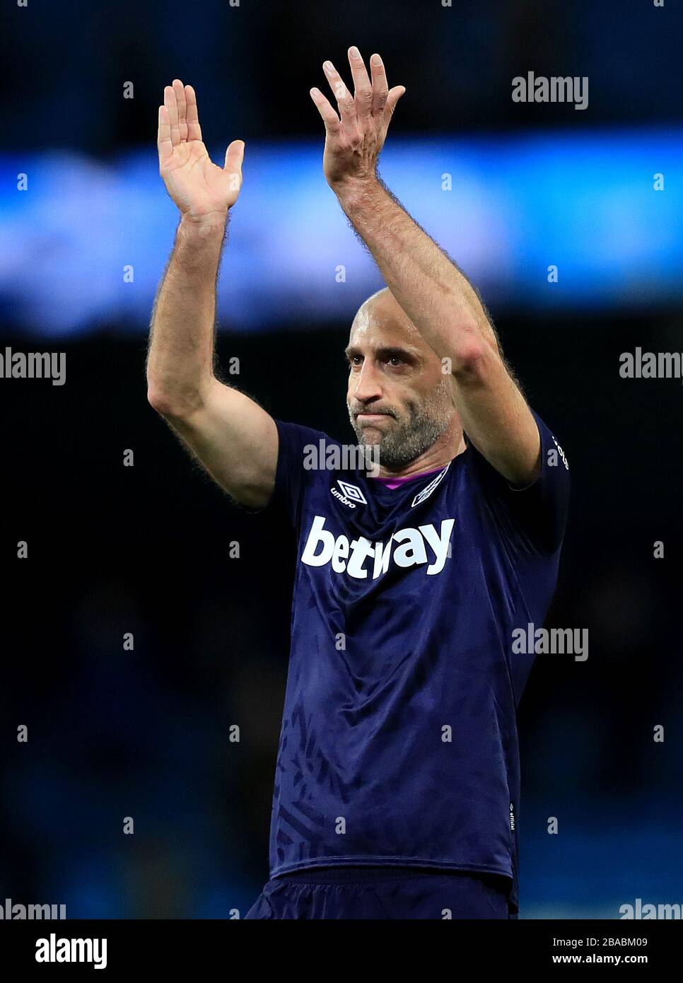 West Ham United's Pablo Zabaleta acknowledges the fans after the final ...