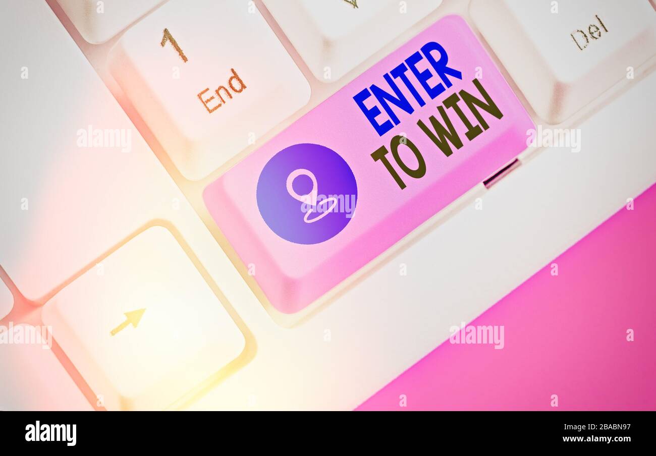 Writing note showing Enter To Win. Business concept for exchanging ...