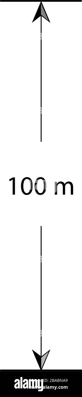 Vector measurement distance arrows for drawings. Distance in between ...