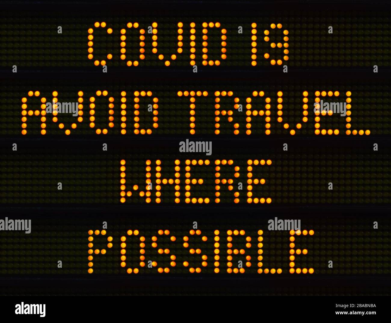 A UK Traffic Sign Warning Drivers To Avoid Travel Where Possible During ...