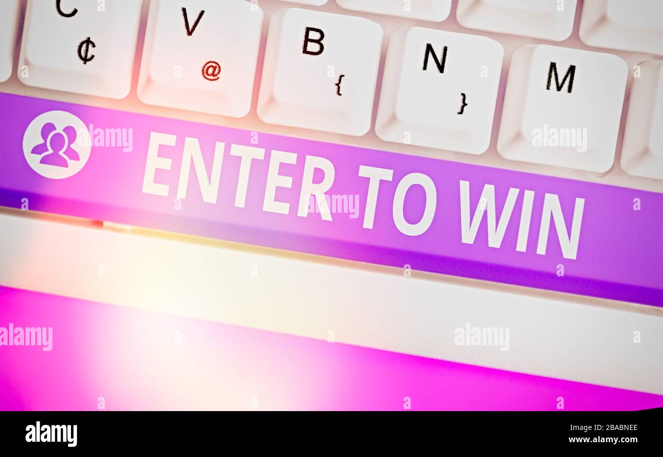 Conceptual hand writing showing Enter To Win. Concept meaning ...