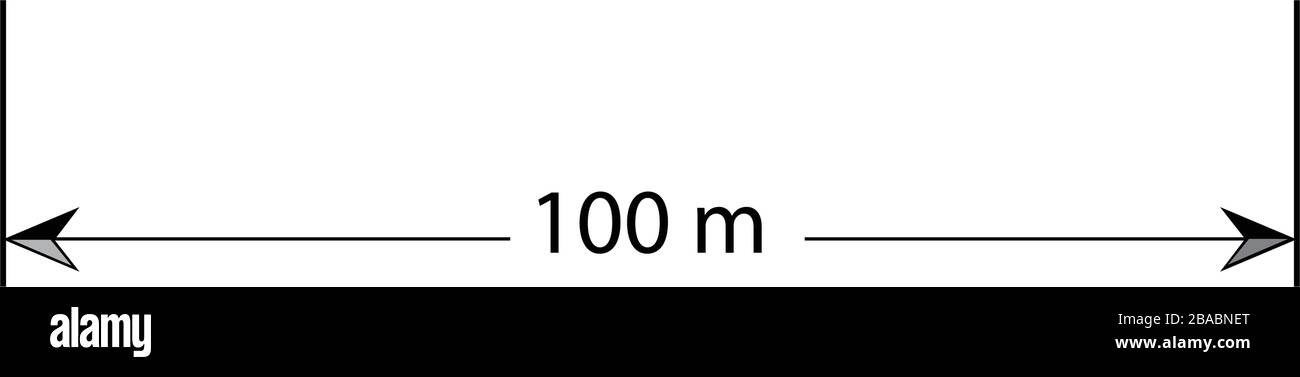 Vector measurement distance arrows. Distance in between two objects for web banner, web and ...