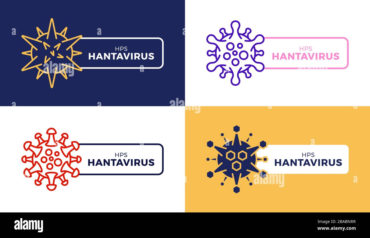 Creative Hantavirus Vector icon badge set. Pulmonary syndrome (HPS) is ...