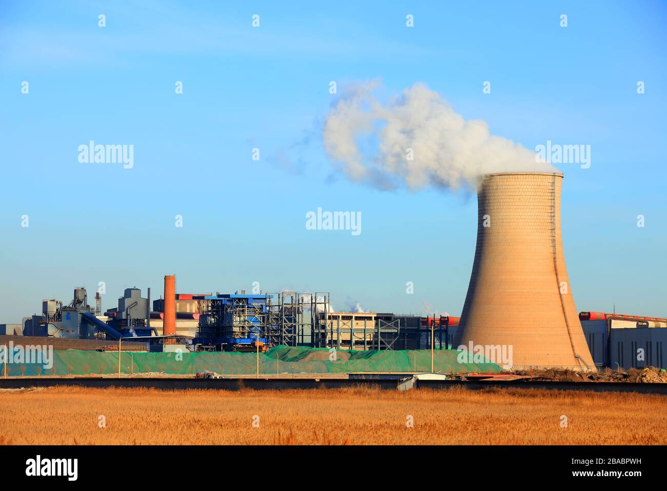 Steel mills and thermal power plant Stock Photo - Alamy