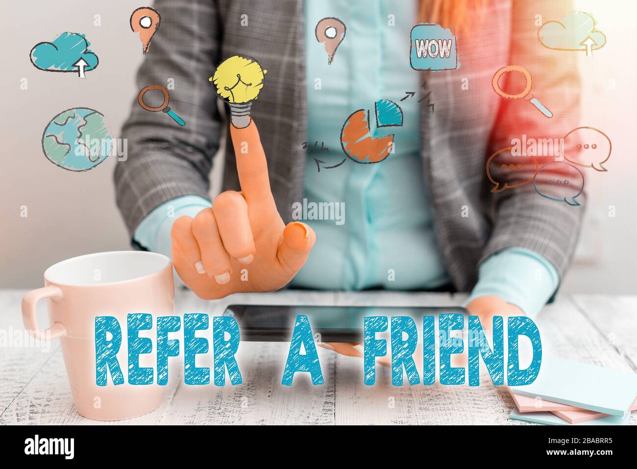Word writing text Refer A Friend. Business photo showcasing direct ...