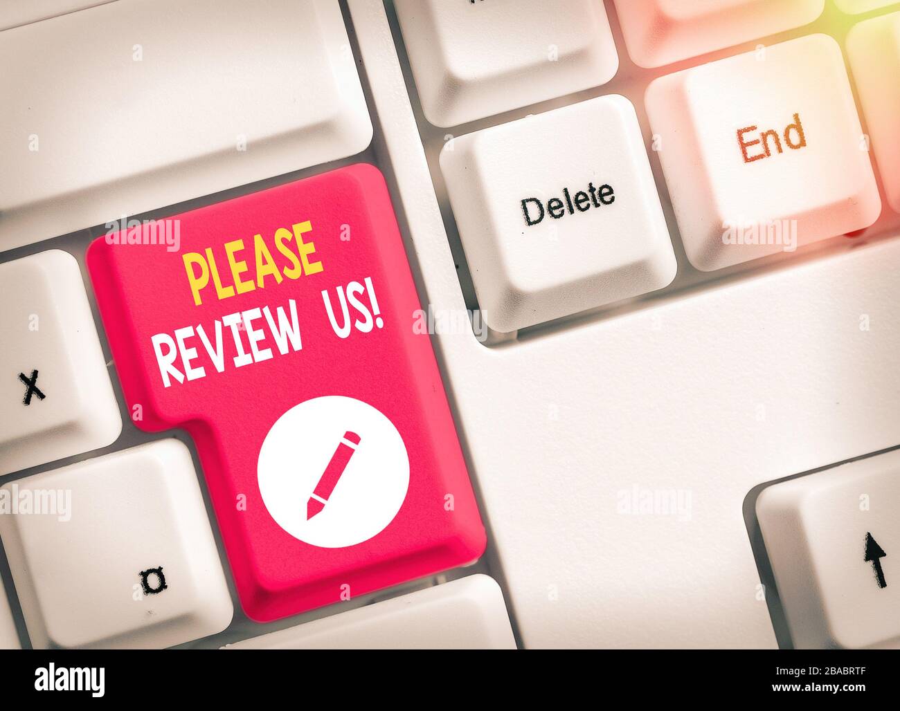 Text sign showing Please Review Us. Business photo text situation or ...