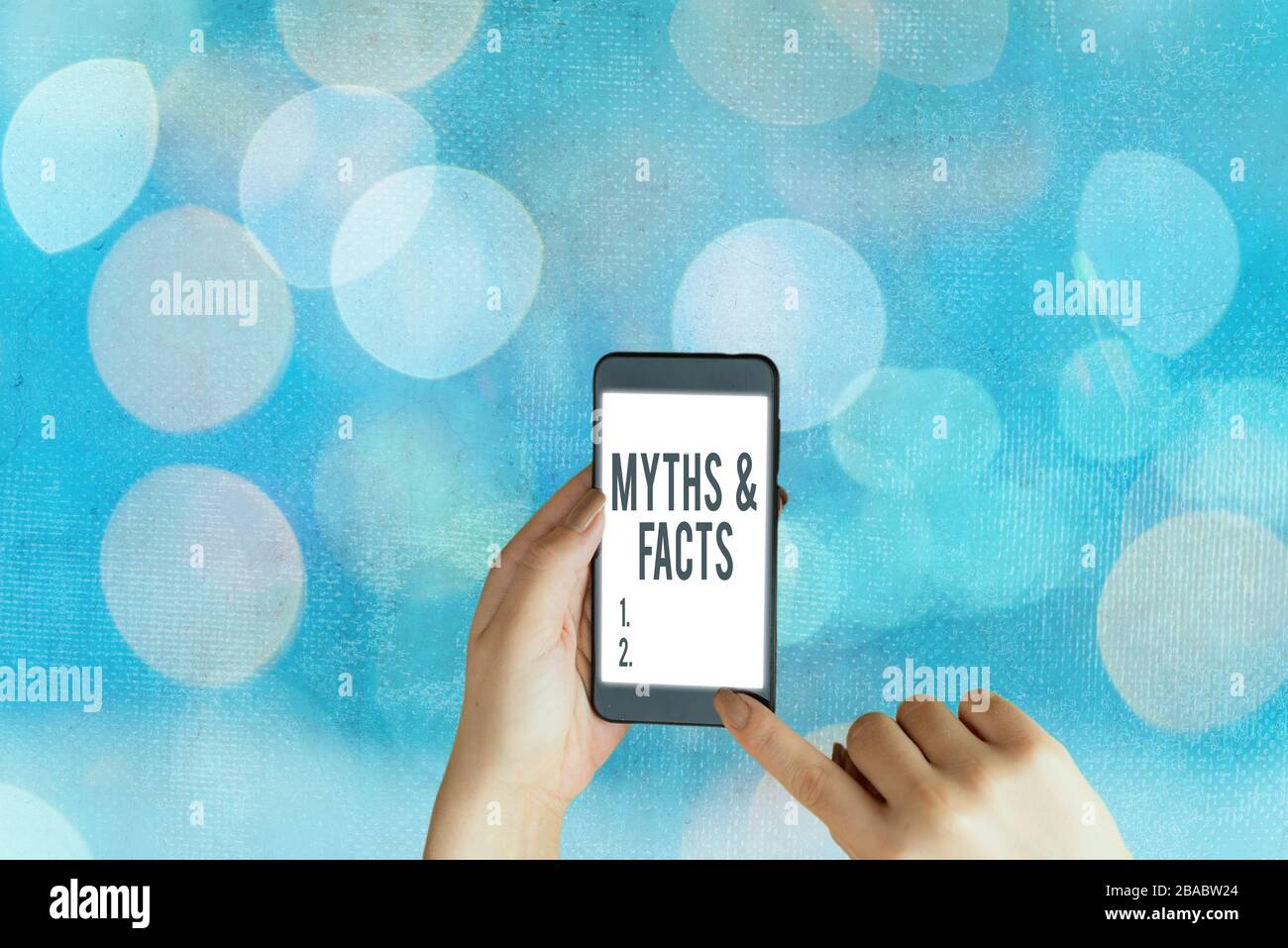 Handwriting text Myths And Facts. Conceptual photo usually traditional ...