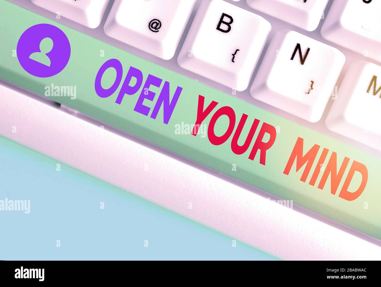 Writing note showing Open Your Mind. Business concept for to be able to ...