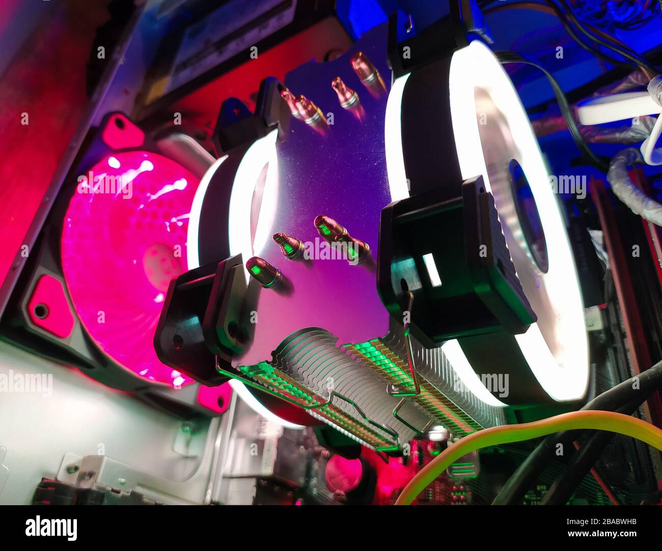 Modern computer air cooling with multi-colored led backlight-fans ...