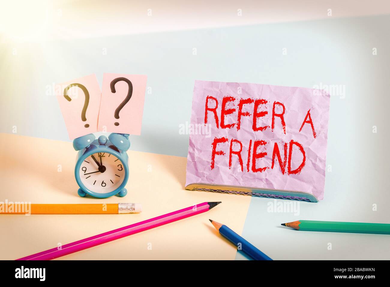 Text sign showing Refer A Friend. Business photo showcasing direct ...