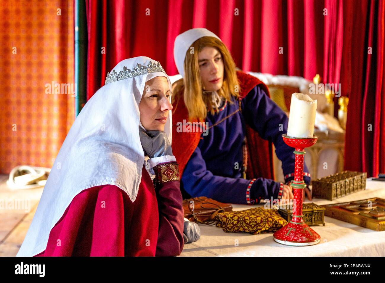 Actors in period costume inside the Tower of London, London, UK Stock ...