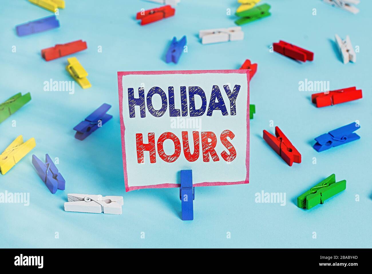 Text sign showing Holiday Hours. Business photo text Overtime work on ...