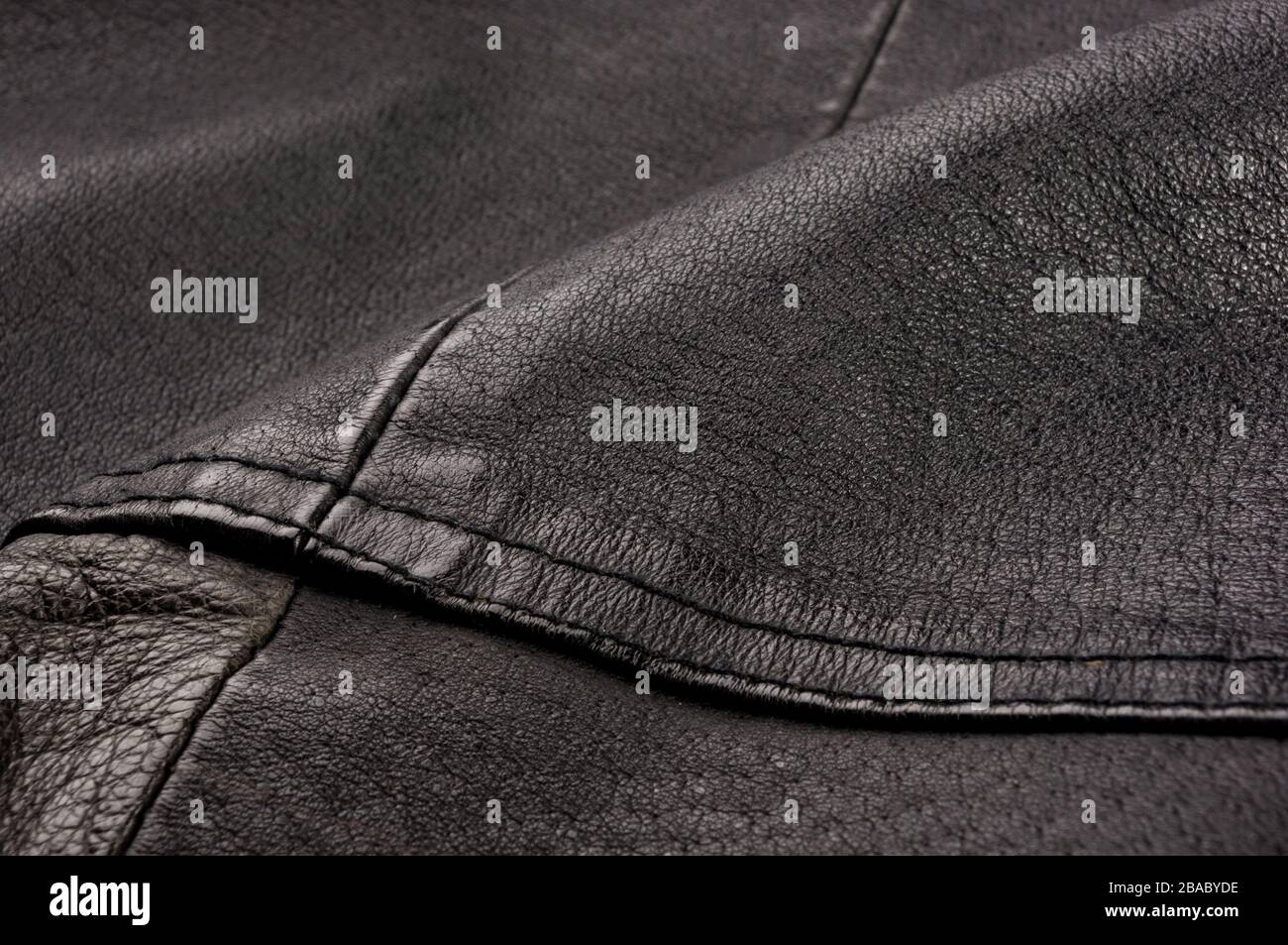 Old vintage genuine soft black leather texture background, top layer ...