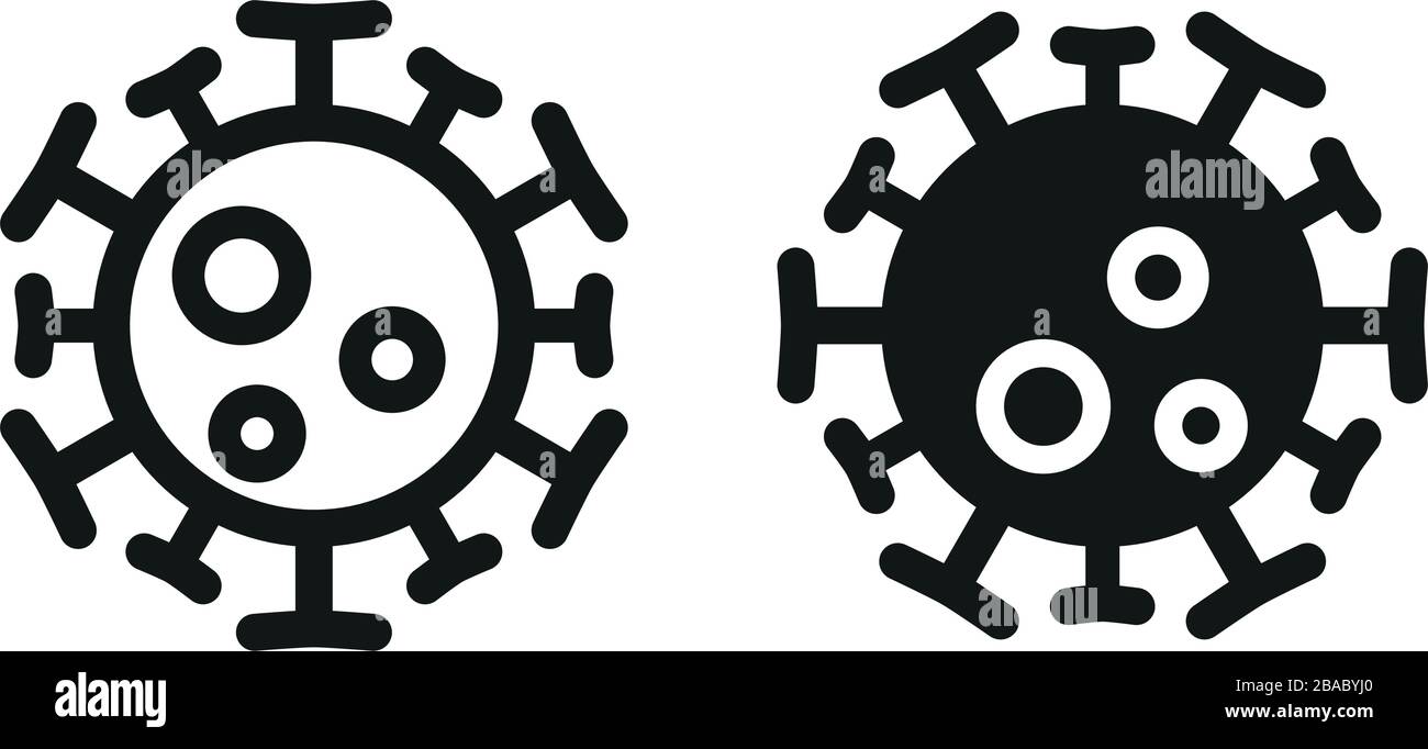 Simple round virus icon, can be used as illustration for ncov ...