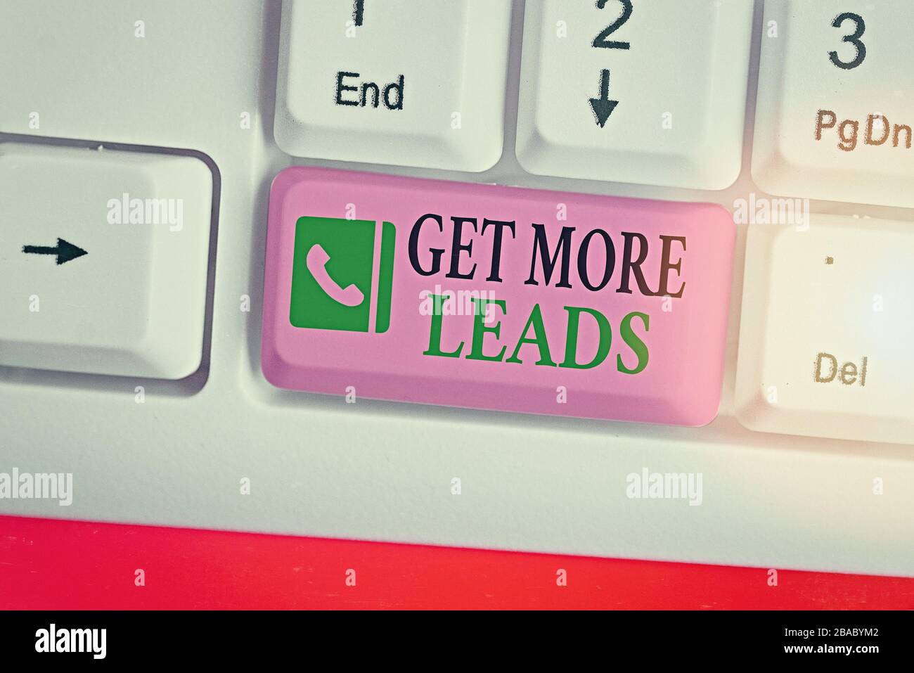 Word writing text Get More Leads. Business photo showcasing initiation consumer interest or ...