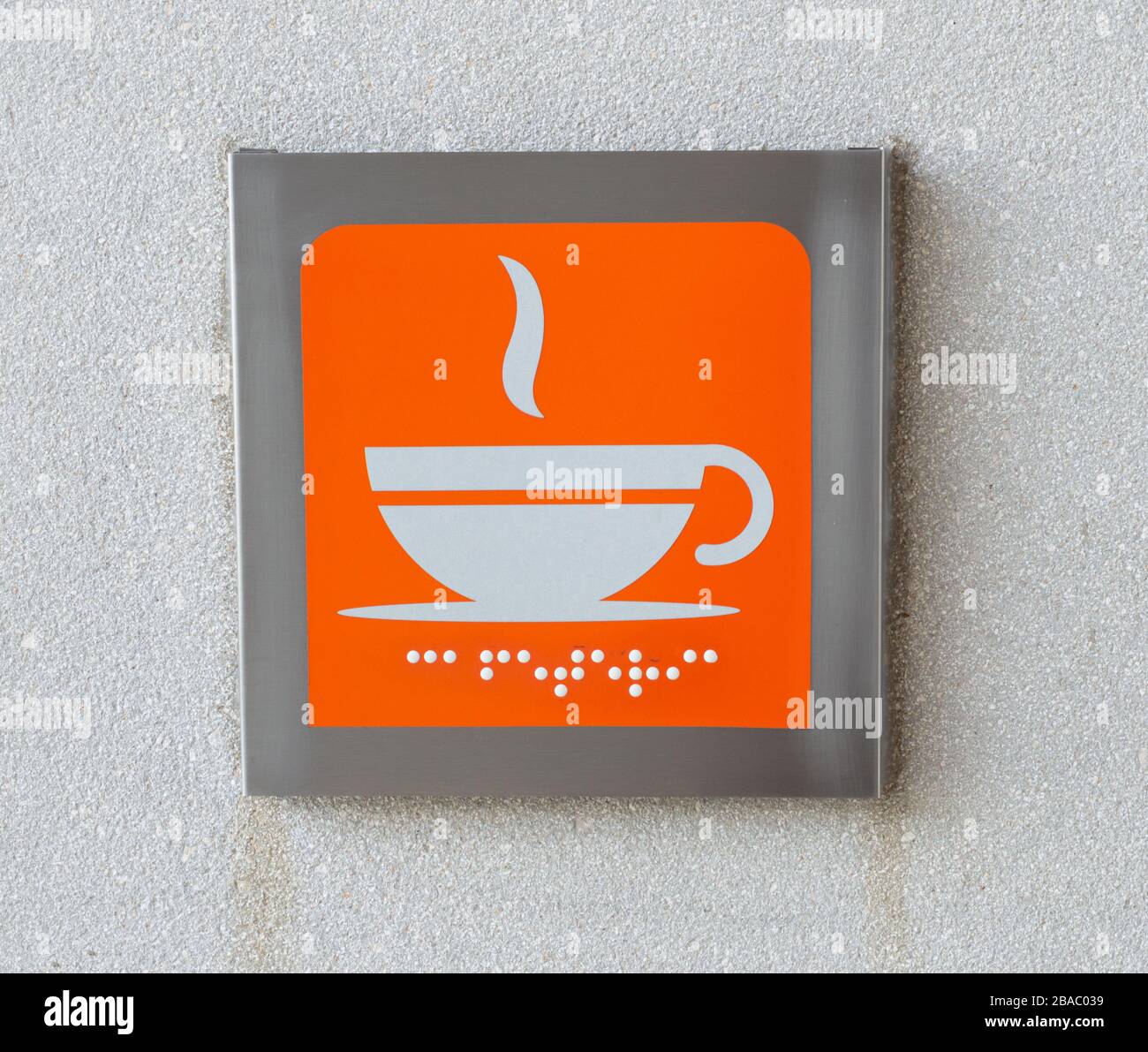 Cafeteria sign in Braille Stock Photo - Alamy