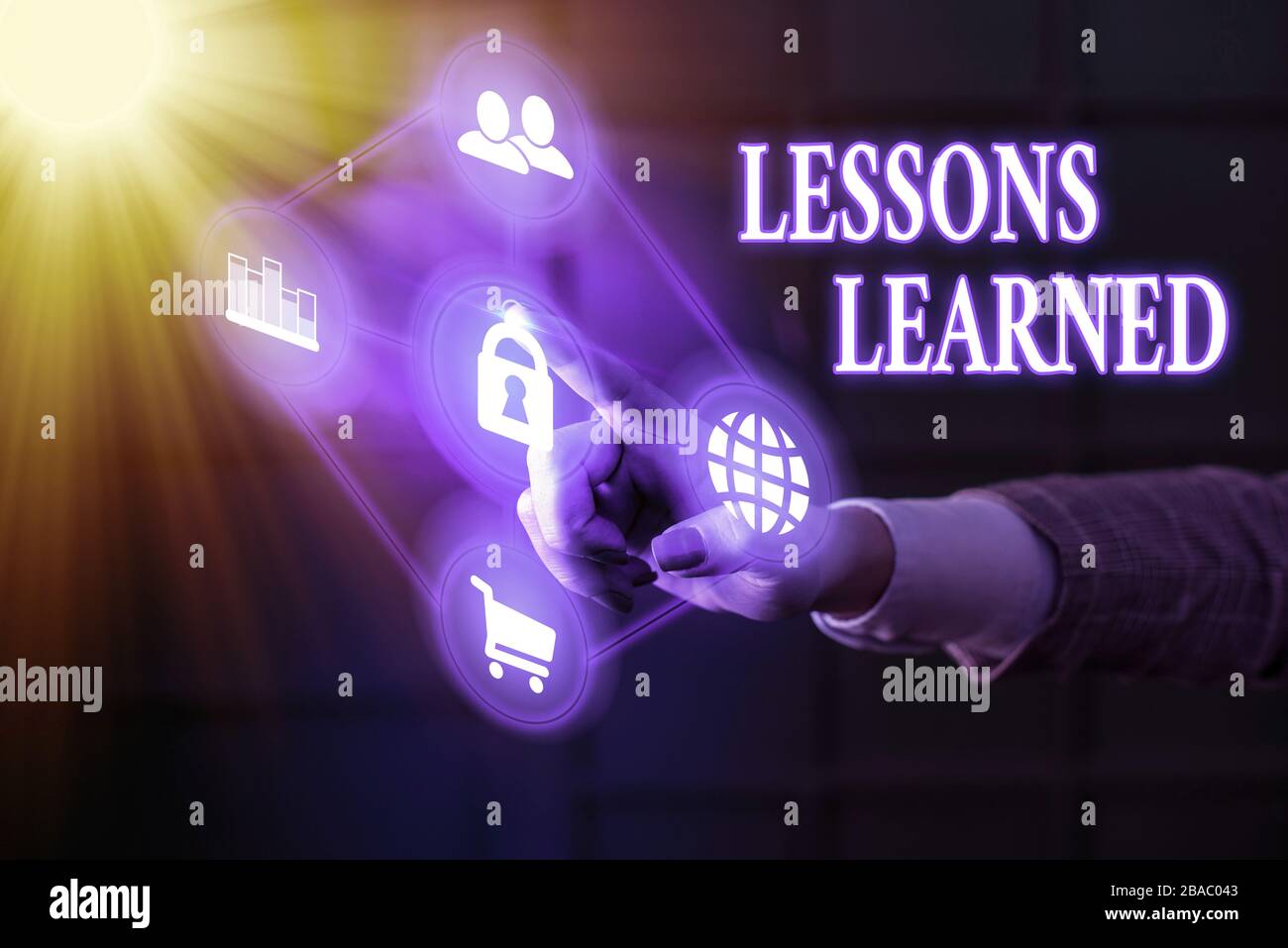 Conceptual hand writing showing Lessons Learned. Concept meaning the knowledge or understanding ...