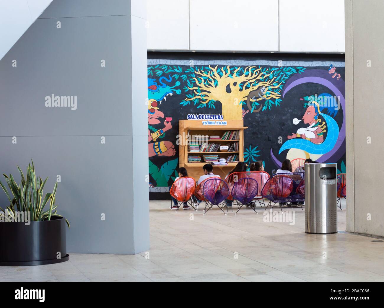 Mexican Students listening to a talk at Gran Museo del mundo Maya ...