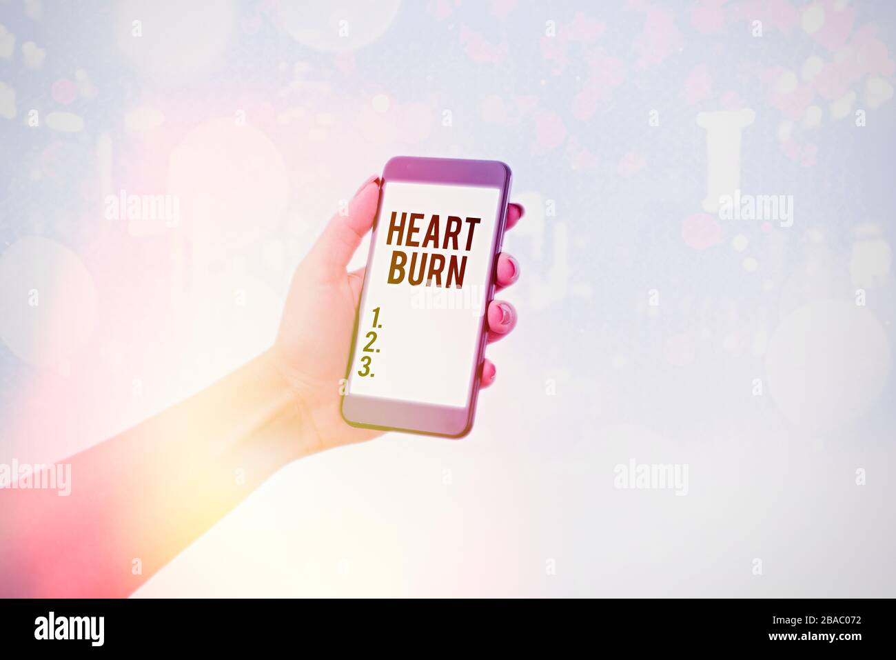 Handwriting text Heart Burn. Conceptual photo a burning sensation or ...