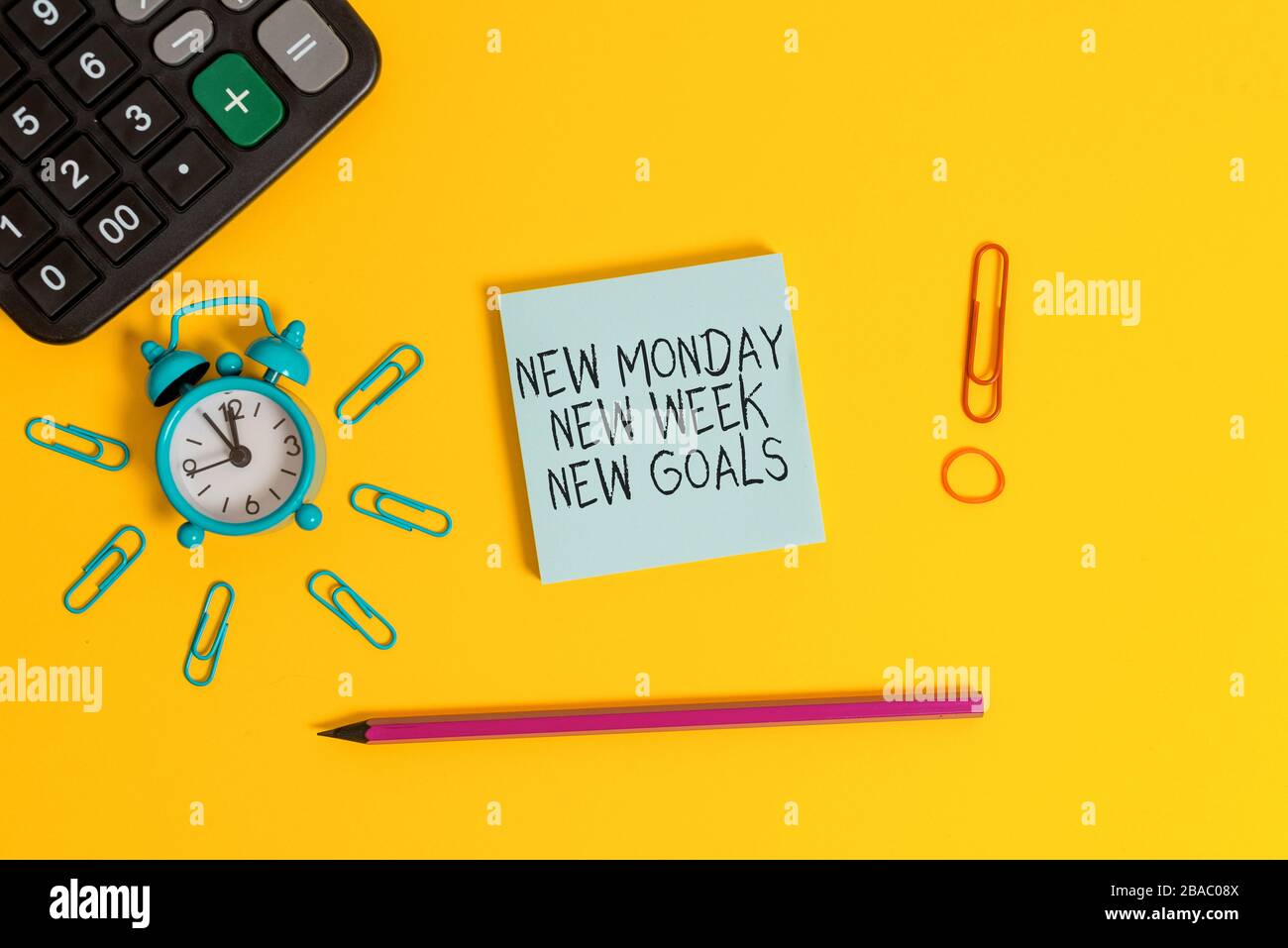 Word writing text New Monday New Week New Goals. Business photo showcasing goodbye weekend ...