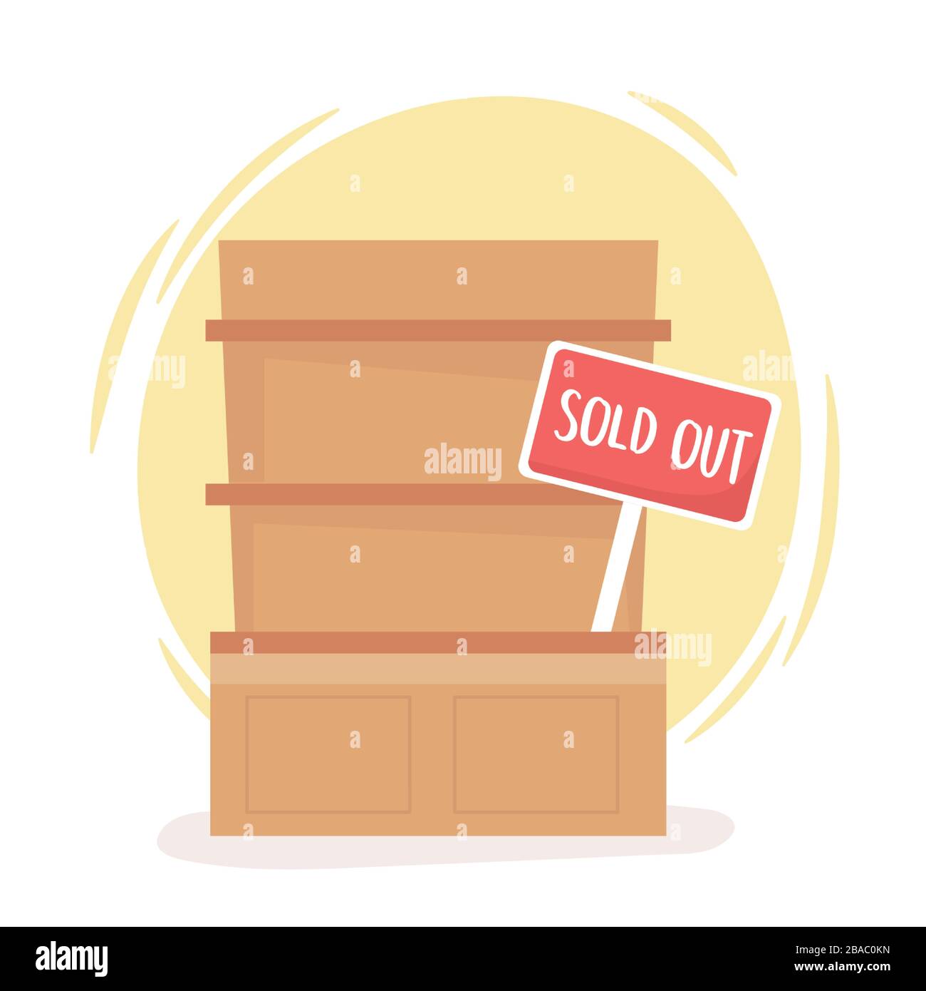 sold out shelf food hoarding excess purchase vector illustration Stock ...