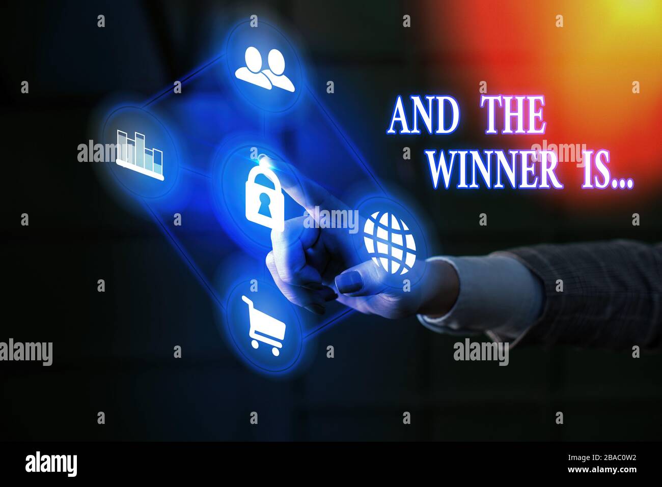 Conceptual hand writing showing And The Winner Is. Concept meaning ...