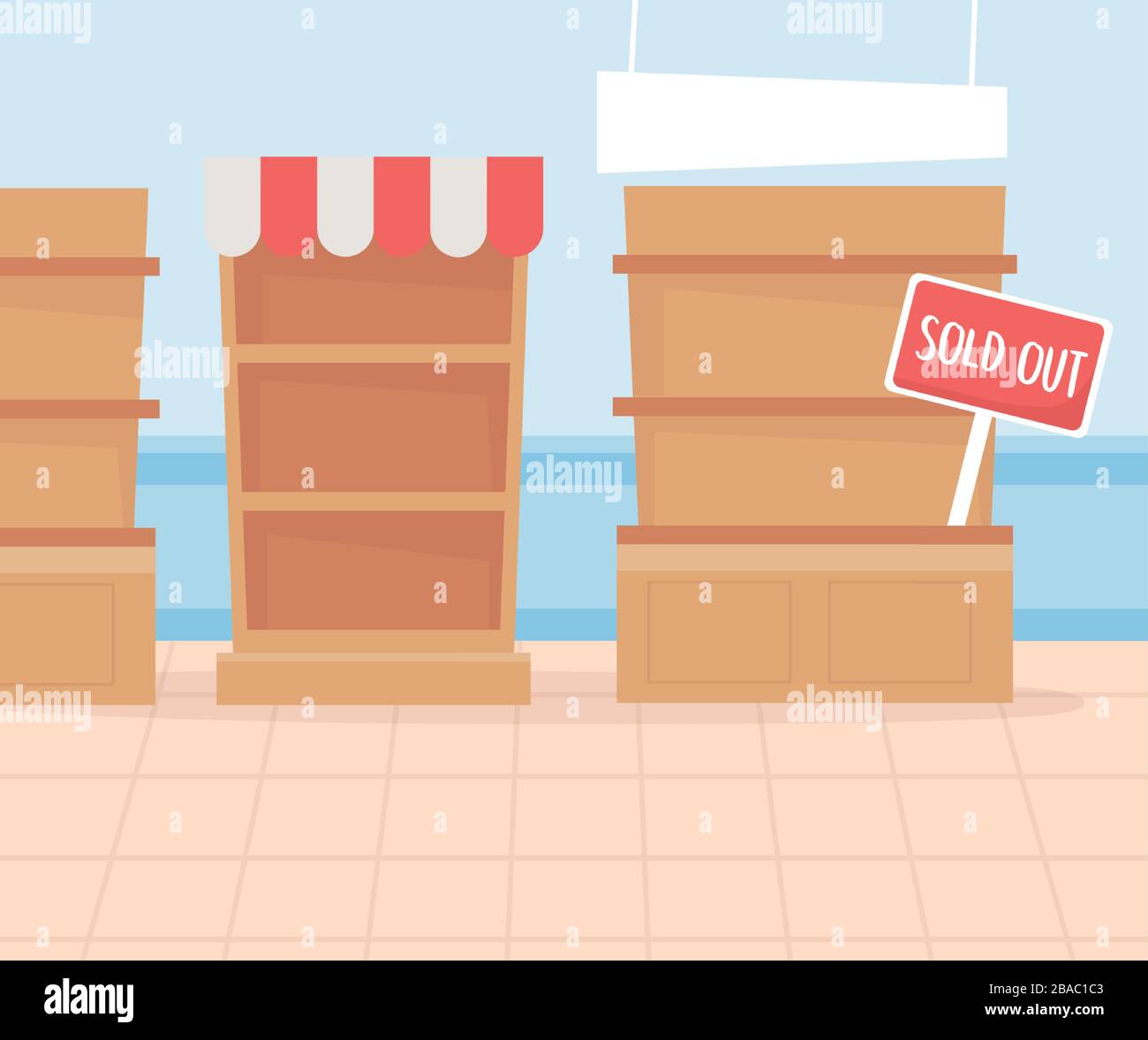 sold out shelves hoarding excess purchase vector illustration Stock ...