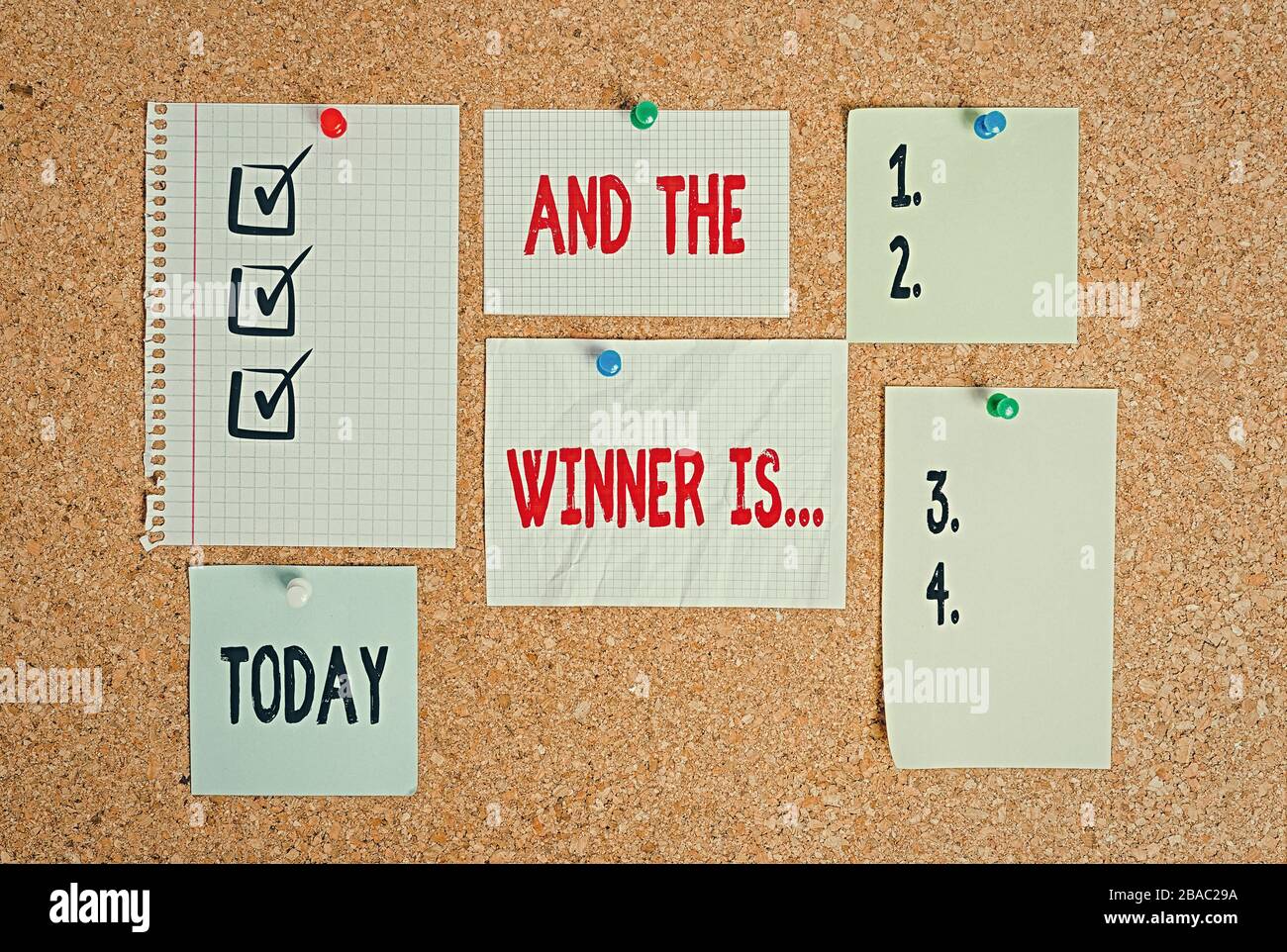 Conceptual hand writing showing And The Winner Is. Concept meaning ...