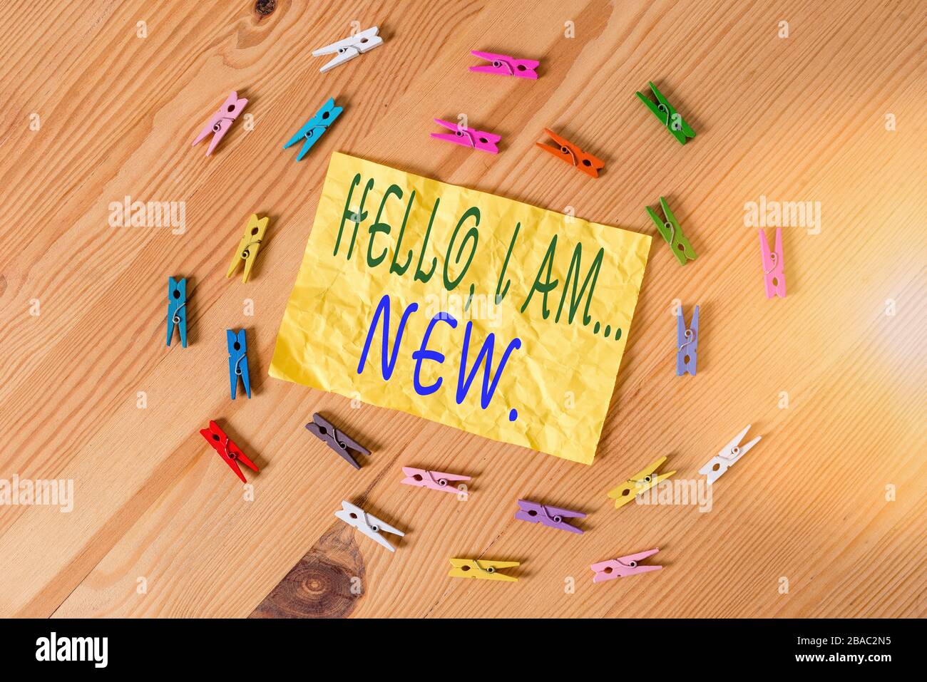 Writing note showing Hello I Am New. Business concept for used greeting ...