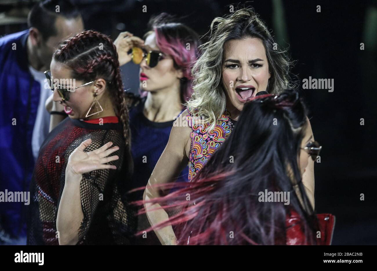 The singer Maria Jose, during his concert in the palenque of the ...