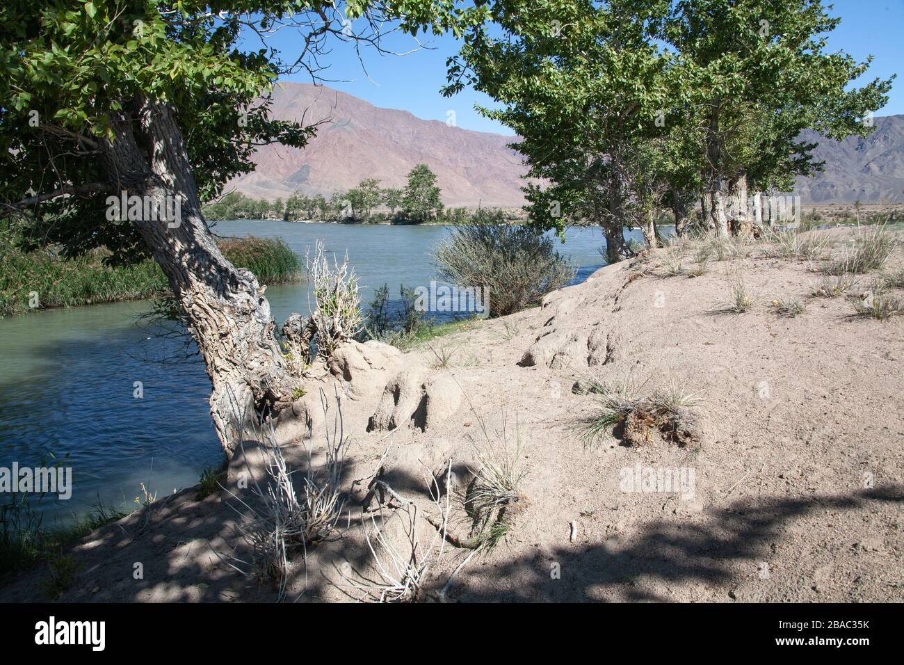 Landscapes of Mongolia, Hovd river Stock Photo - Alamy