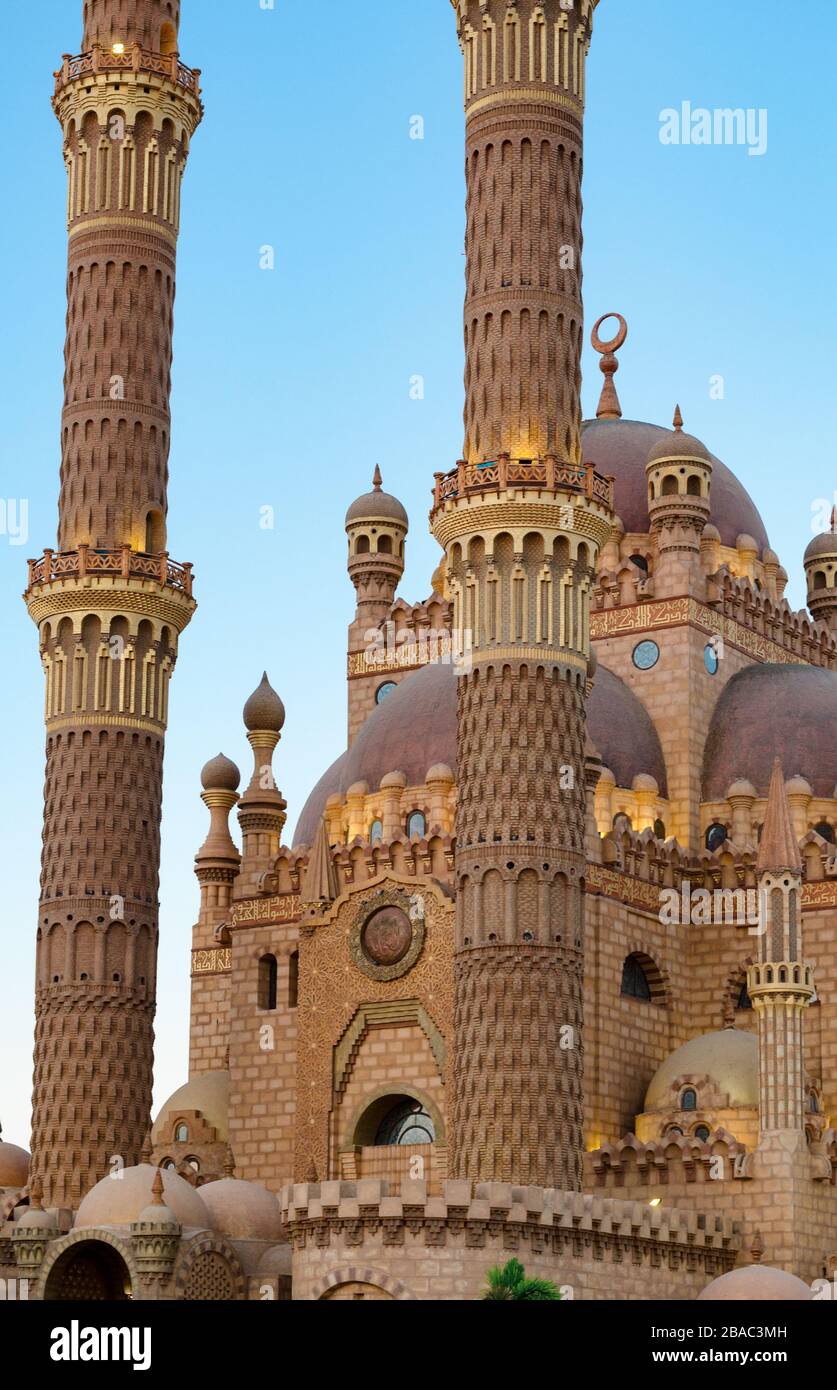 Islamic background with The Al Sahaba Mosque in Sharm El Sheikh against ...
