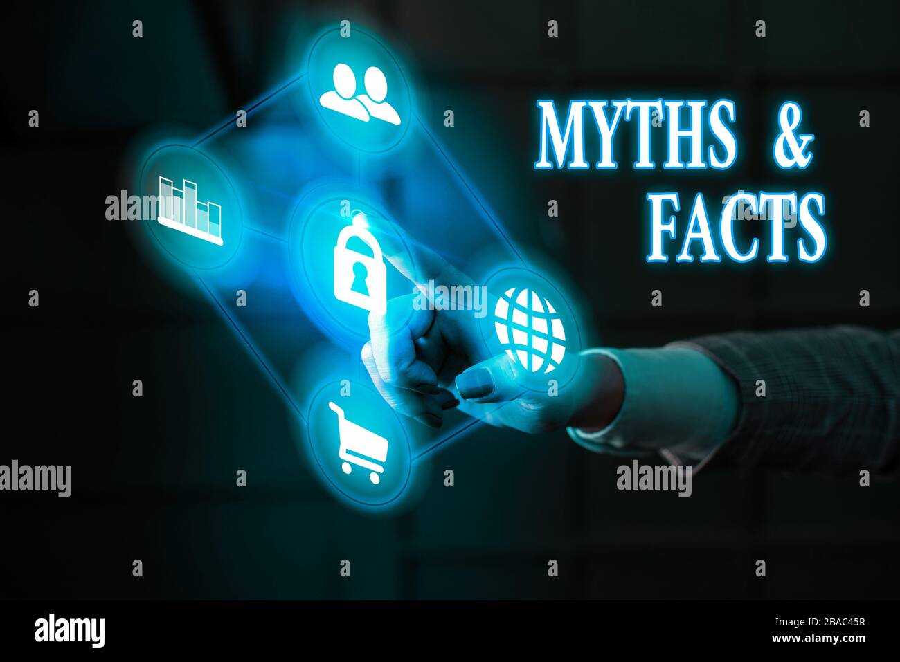 Conceptual hand writing showing Myths And Facts. Concept meaning ...