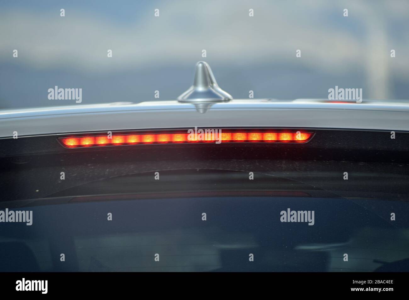 Brake Light on White Truck Stock Photo - Alamy