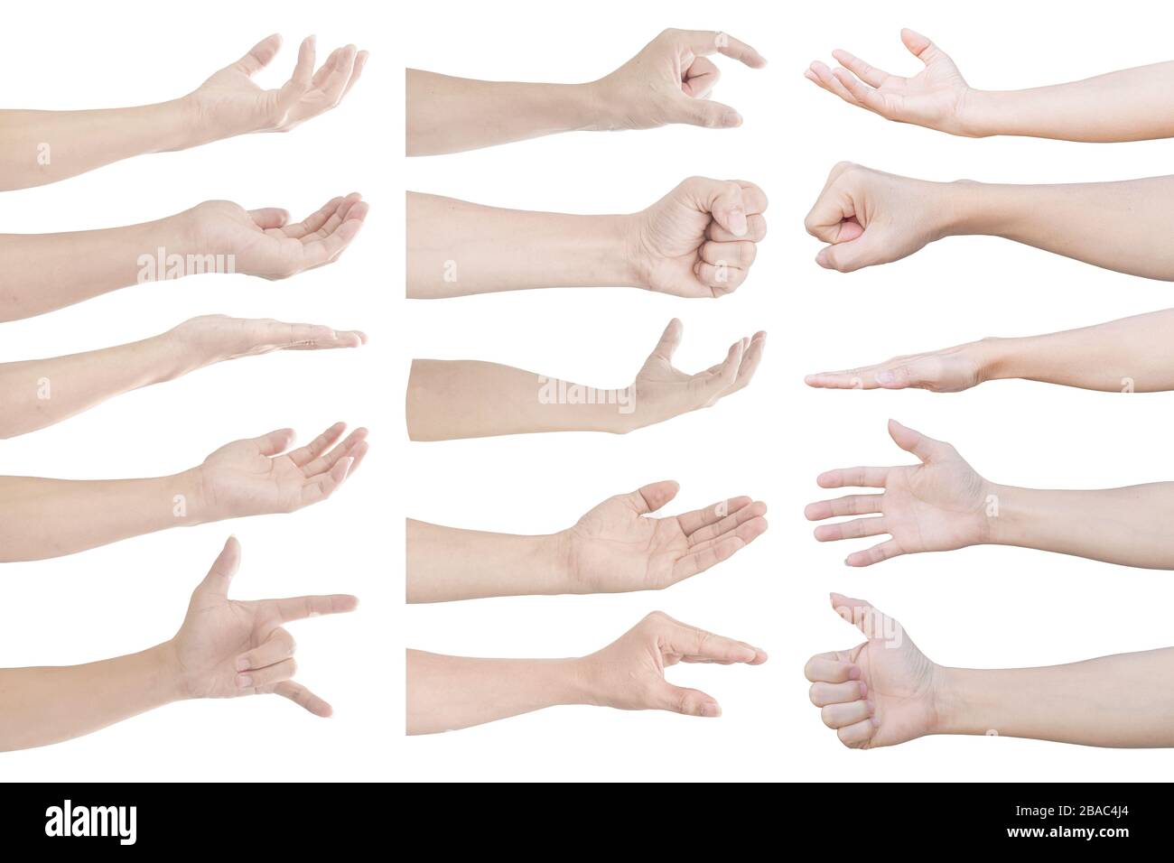 collection of hand gesture and sign isolated on white background, with ...