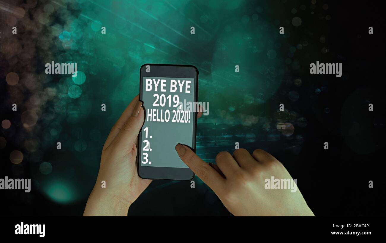 Handwriting text writing Bye Bye 2020 Hello 2020. Conceptual photo ...