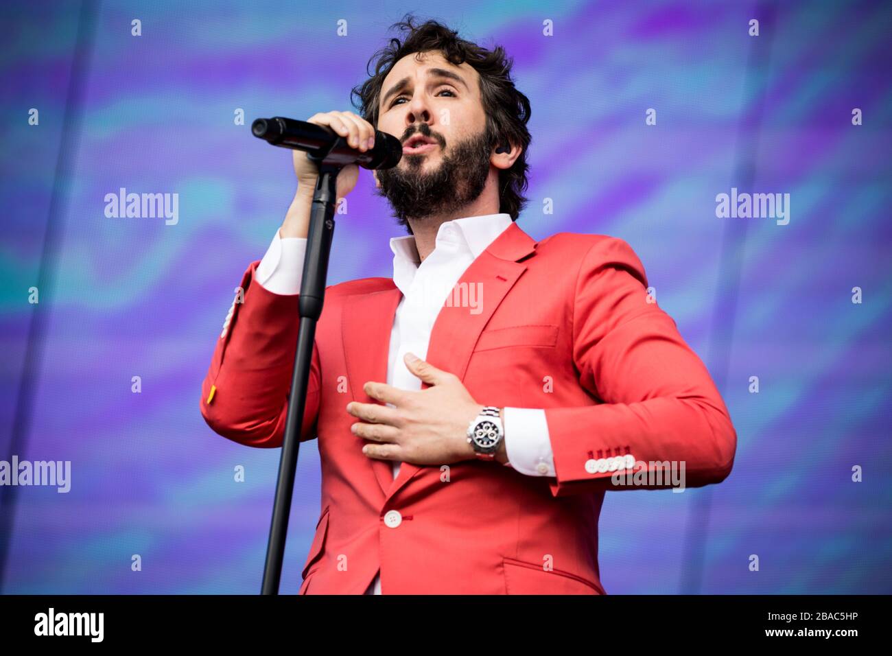 London, UK - July 5th, 2019: Josh Groban performs live on stage at ...