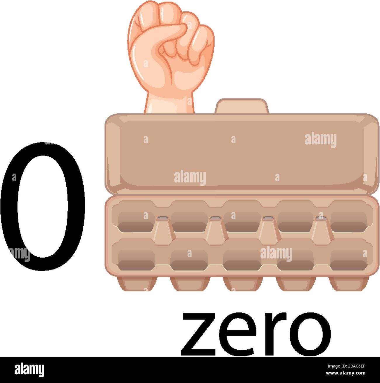 Counting number zero with eggs in carton illustration Stock Vector ...