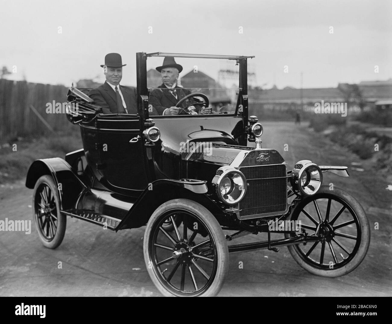Two men in a Ford Model T 'Runabout', near Washington, DC, 1913-1915 ...