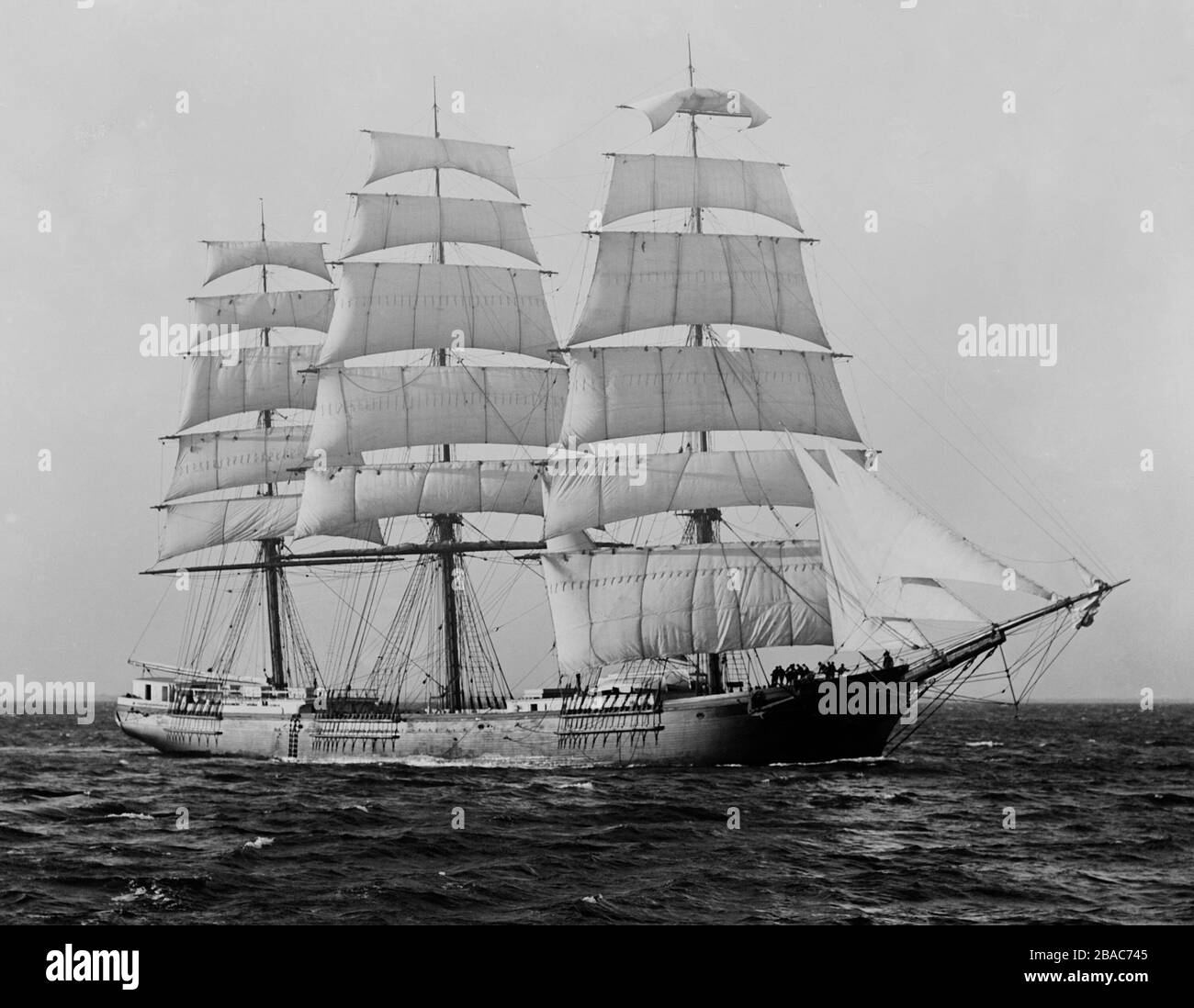 American clipper ship St. David in 1906. She was built in 1877, at the ...