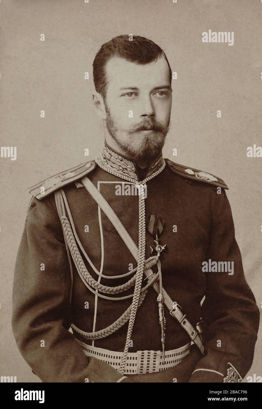 Czar Nicholas II of Russia in the 1890s. He assumed the throne in 1894 ...