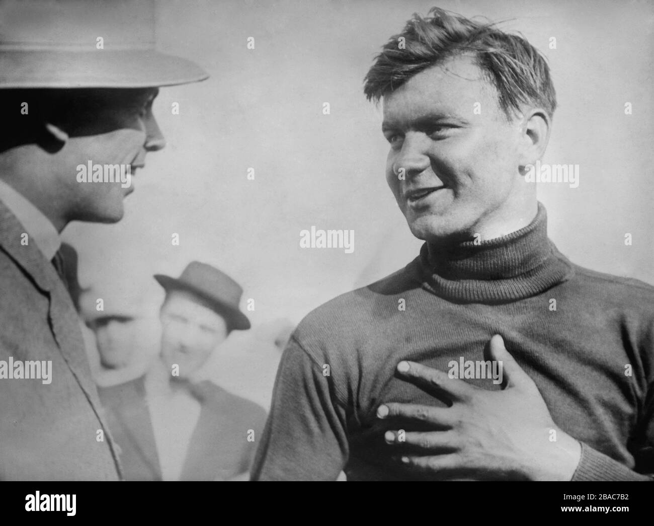 American driver, Joe Dawson, after winning the 1912 Indianapolis 500 ...