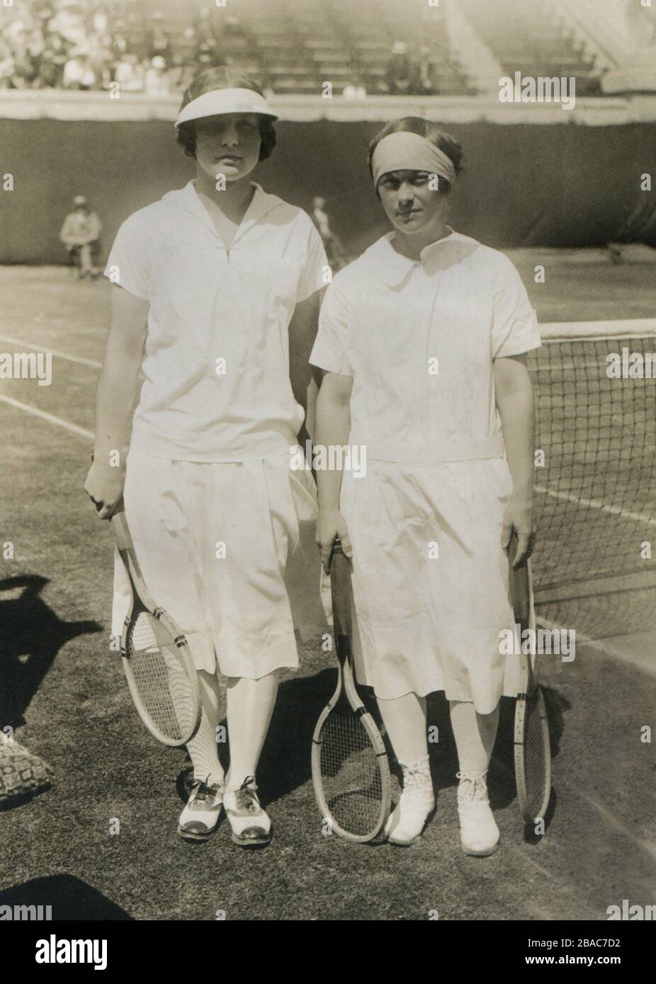 Helen Wills and Marion Jessup, champion women tennis players in 1924 ...