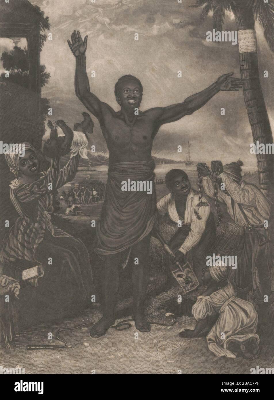 Enslaved Afro-Caribbean celebrating the abolition of slavery in the ...