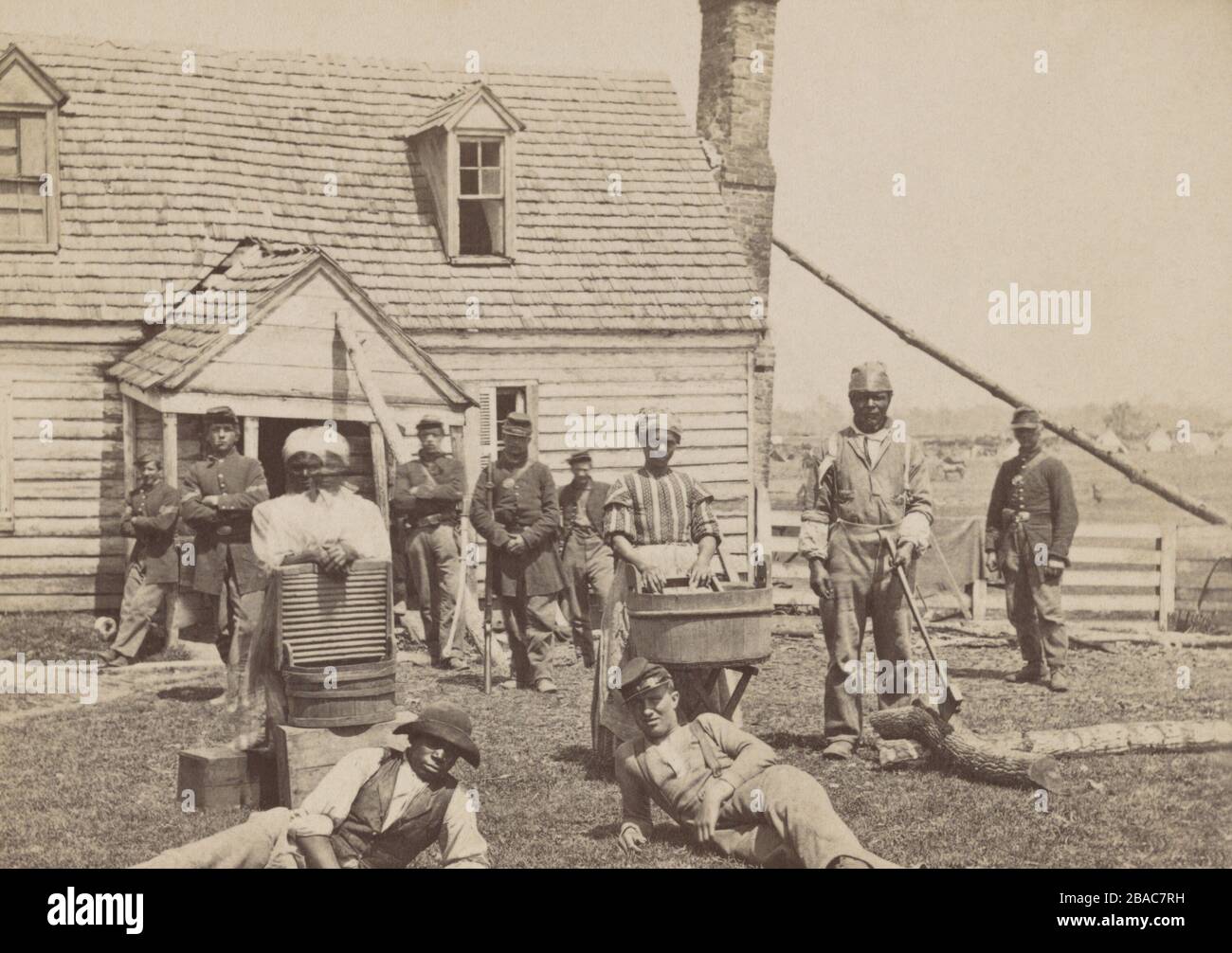 African American 'contrabands' and Union soldiers at General Lafayette ...