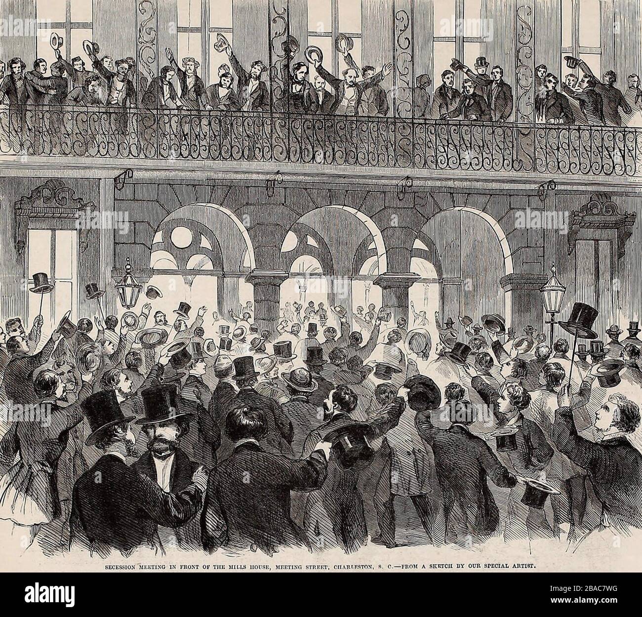 Secession meeting in front of Mills House, a popular hotel, on Meeting ...