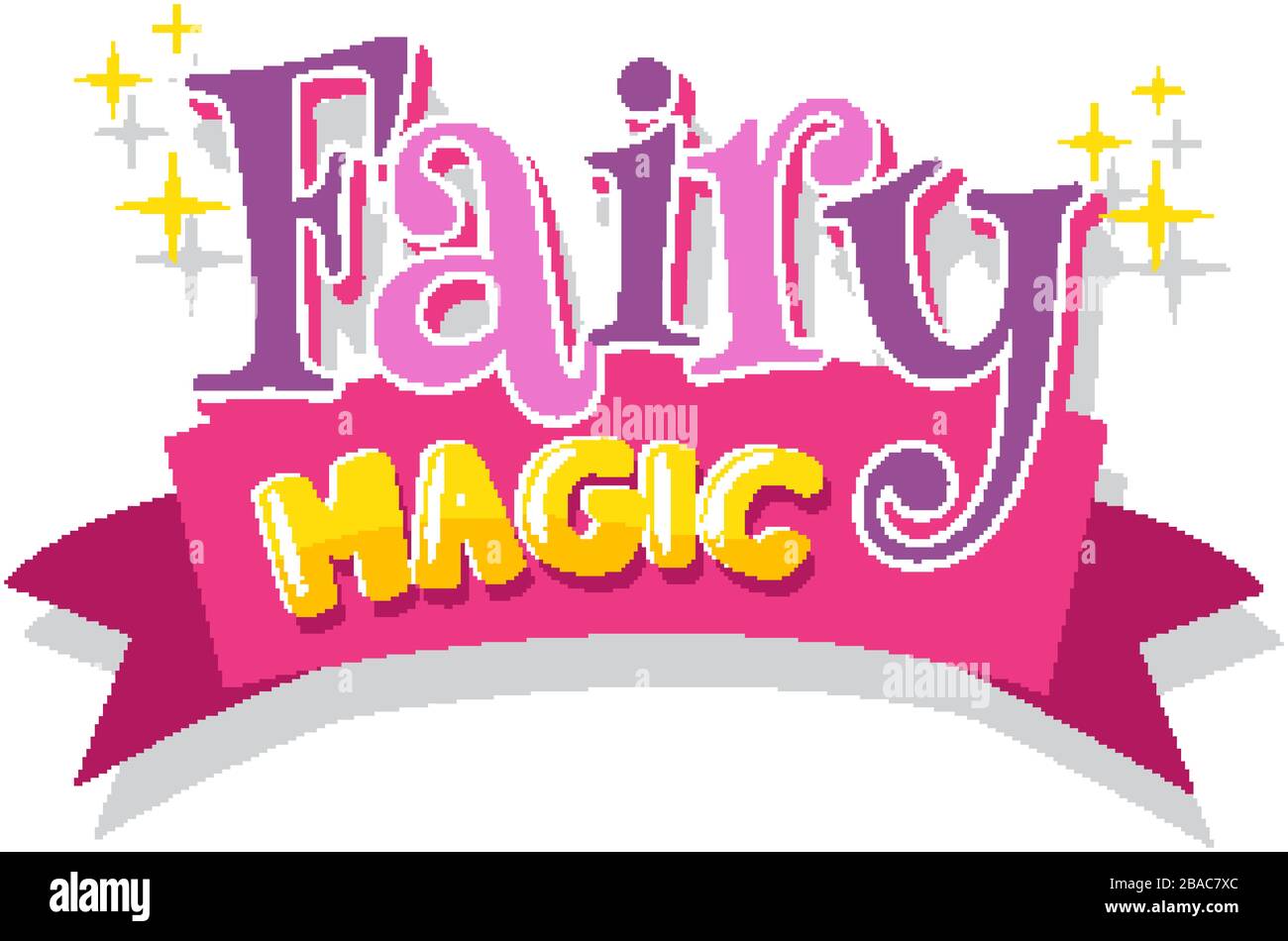 Font design for word fairy magic in pink color illustration Stock ...
