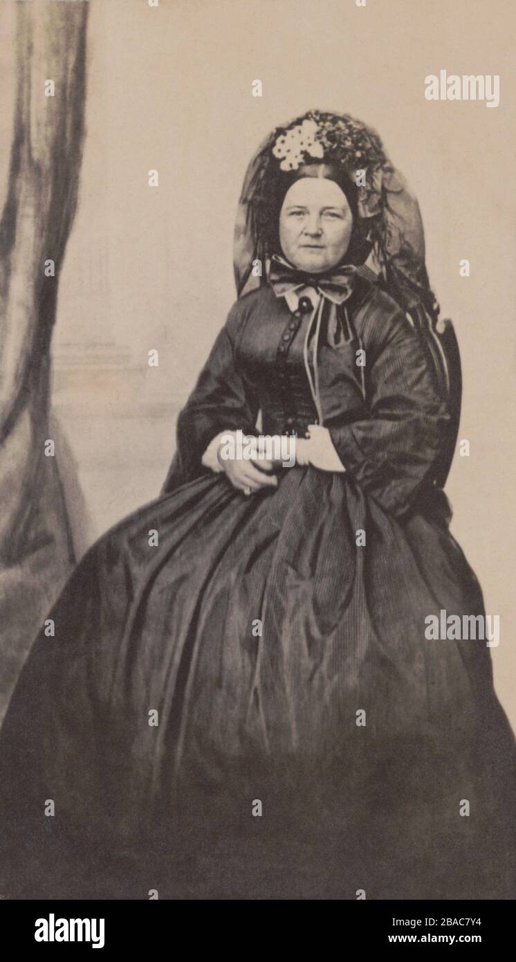 First Lady Mary Todd Lincoln in mourning dress after the death of the ...