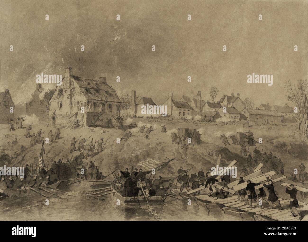 US Civil War, Battle of Fredericksburg, Dec. 13, 1862. Union volunteers ...